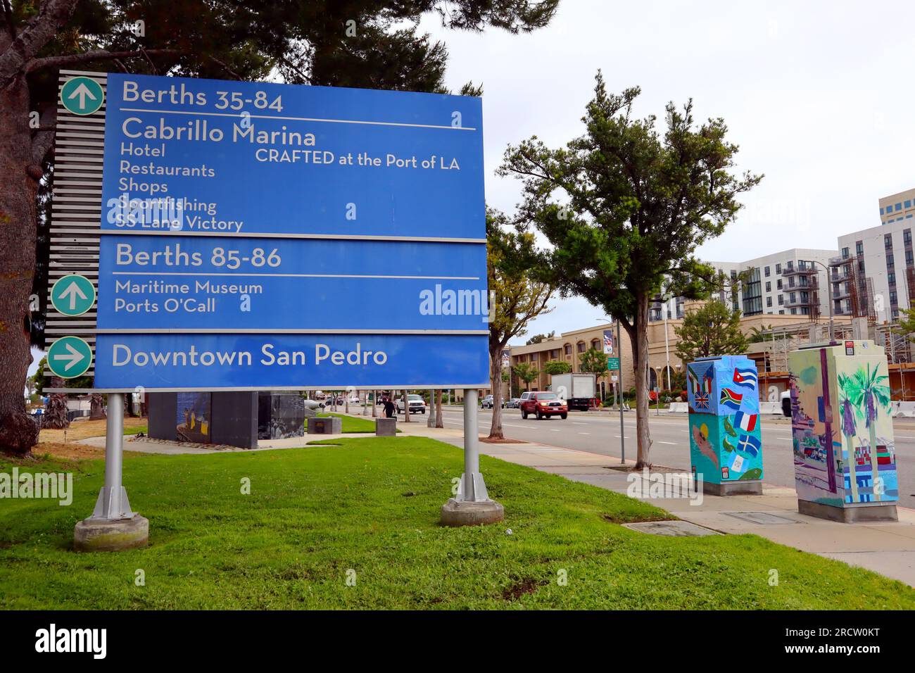 Los Angeles, California: Tourist signs in San Pedro, Port of Los ...