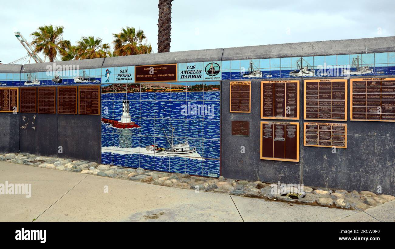 Los Angeles, California: Fishermens Memorial in San Pedro, port of Los ...
