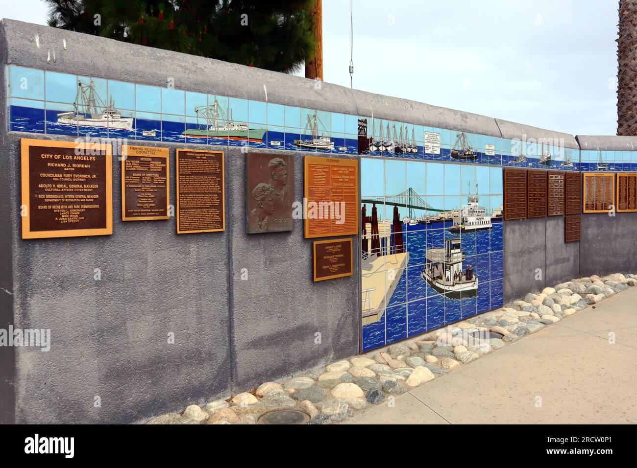 Los Angeles, California: Fishermens Memorial in San Pedro, port of Los ...