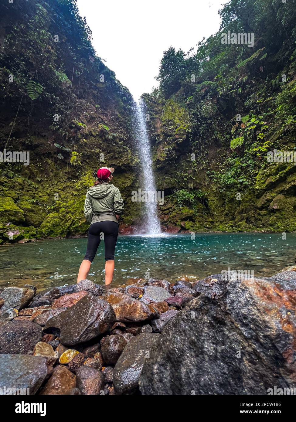 The beautiful Costa Rica Rainforest, waterfalls and blue river in the ...
