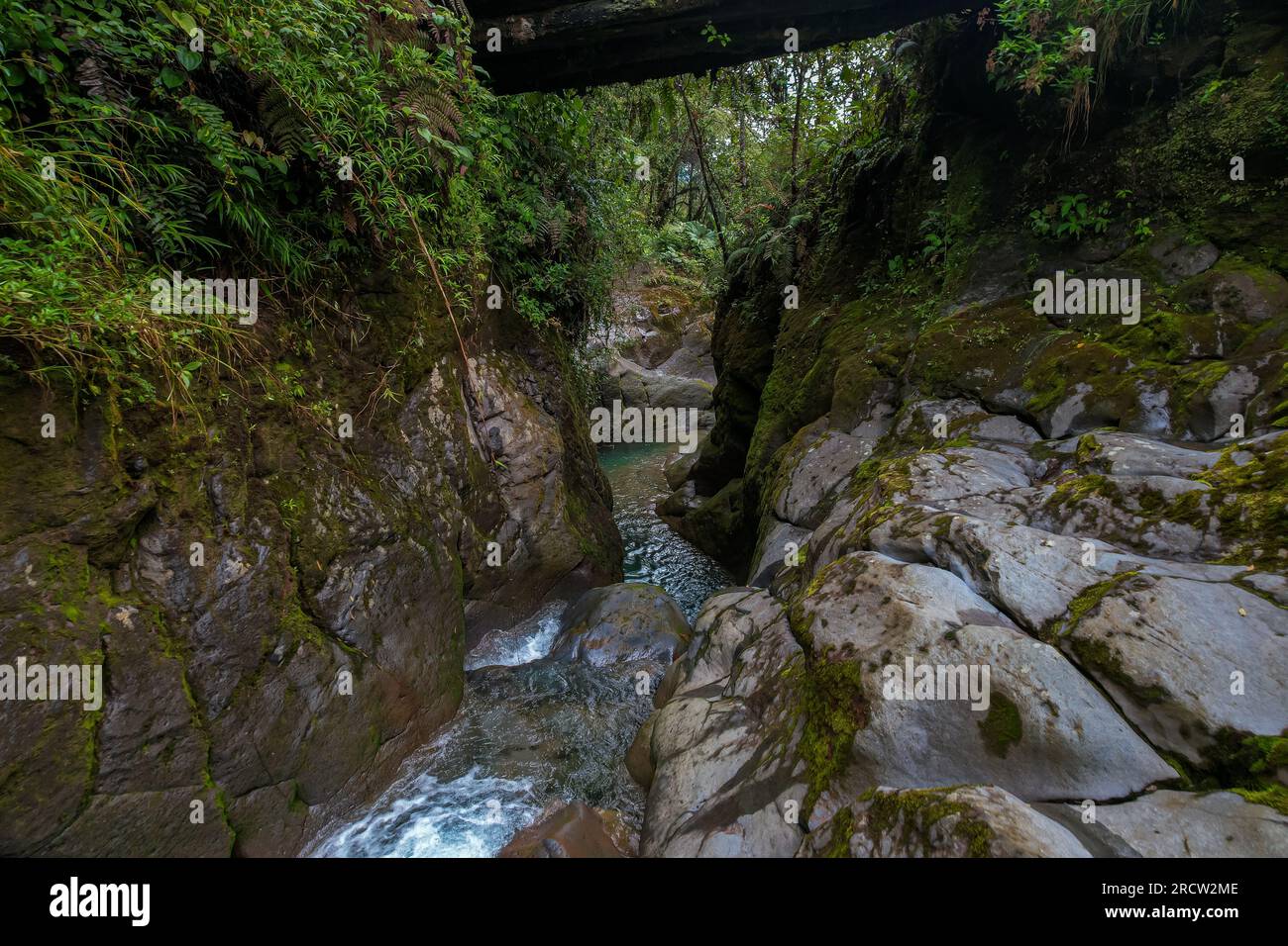 The beautiful Costa Rica Rainforest, waterfalls and blue river in the ...