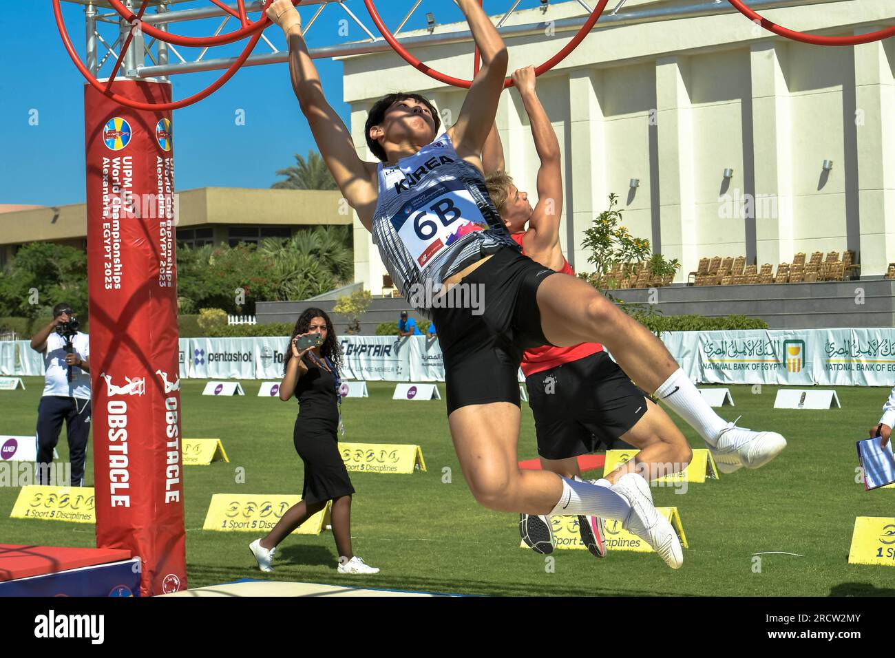 Alexandria, Egypt. 16th July, 2023. Heo Minjun (front) of South Korea ...