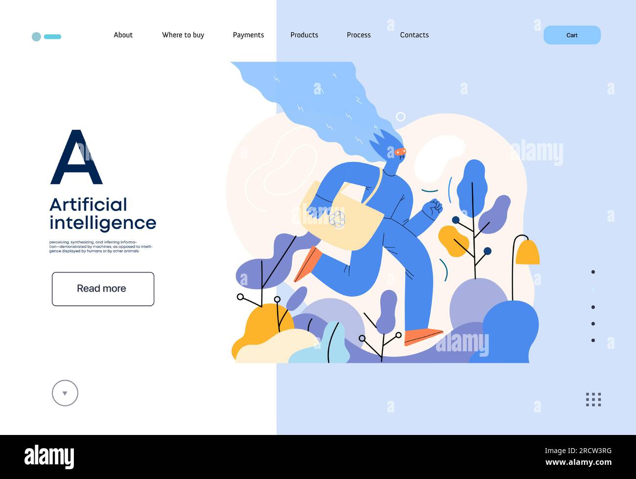 Artificial intelligence, Ecology -modern flat vector concept ... Artificial intelligence, Ecology -modern flat vector concept ...
