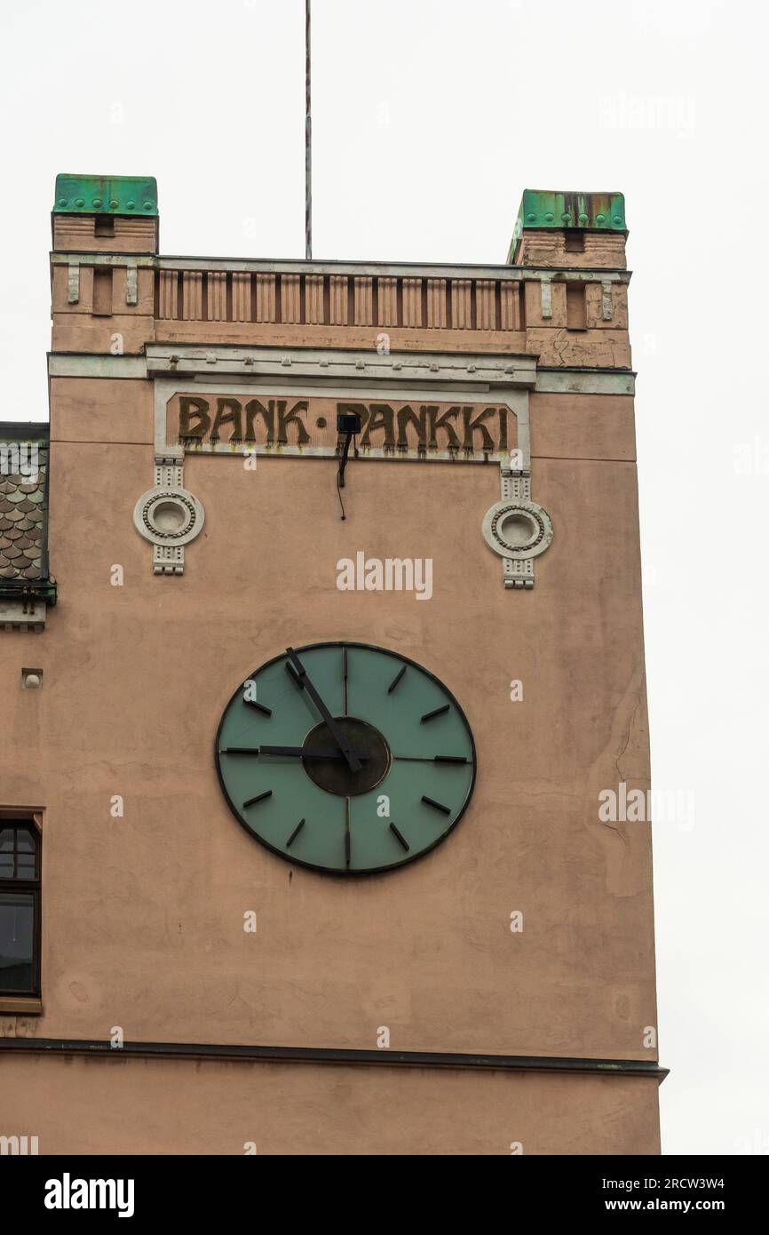 Old bank building at Aurakatu and Linnankatu street corner in Turku ...