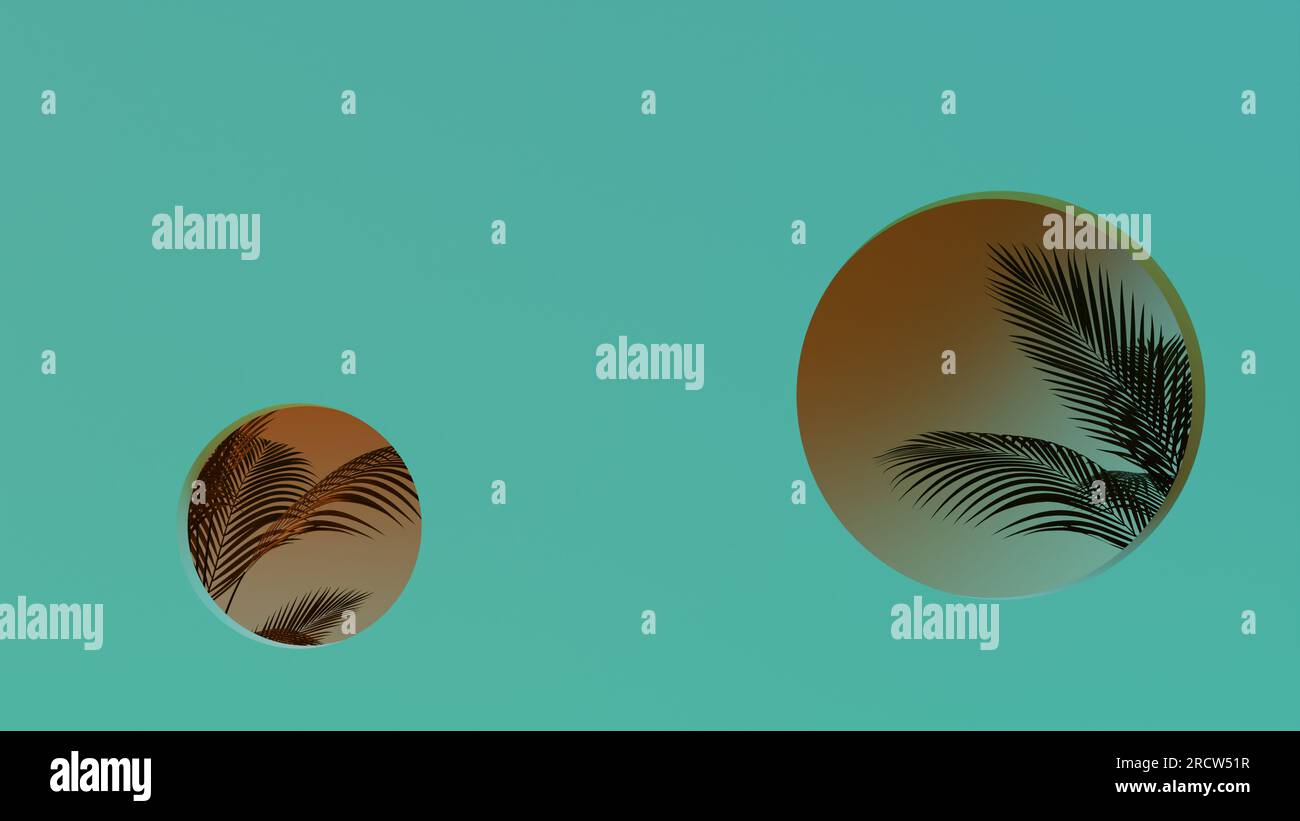 geometry shape and nature plant colorful background, 3d rendering Stock ...