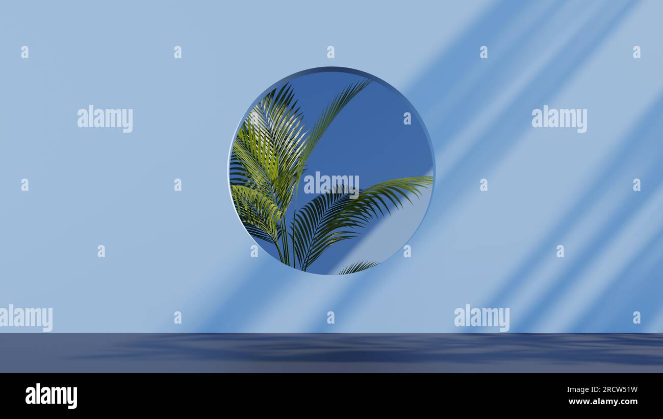 geometry shape and nature plant colorful background, 3d rendering Stock ...