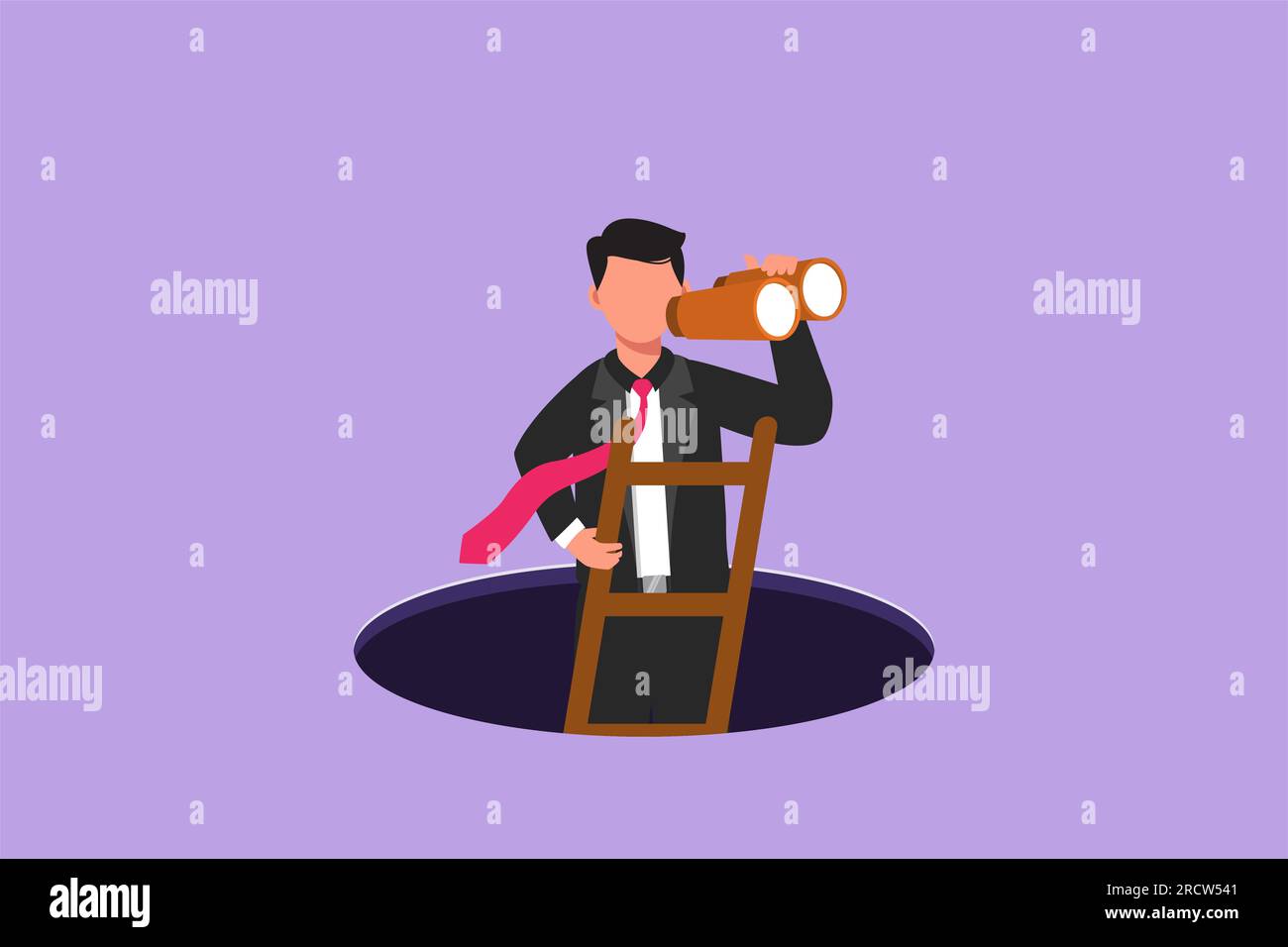 Ladder looking man metaphor hi-res stock photography and images - Alamy