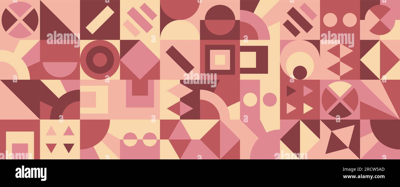 Abstract Seamless Pattern Of Arbitrary Geometric Shapes Template For