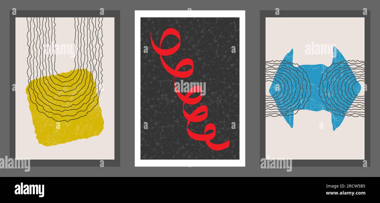 Creative collection for interior design. A set of abstract paintings ...