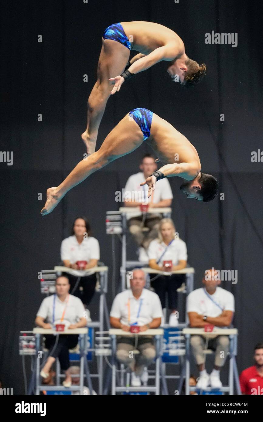Brandon Loschiavo and Jordan Rzepka, of the United States, compete in ...