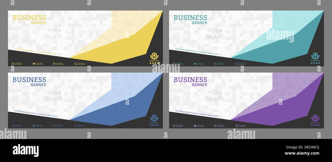 Business banner. A set of horizontal templates with space for a photo ...