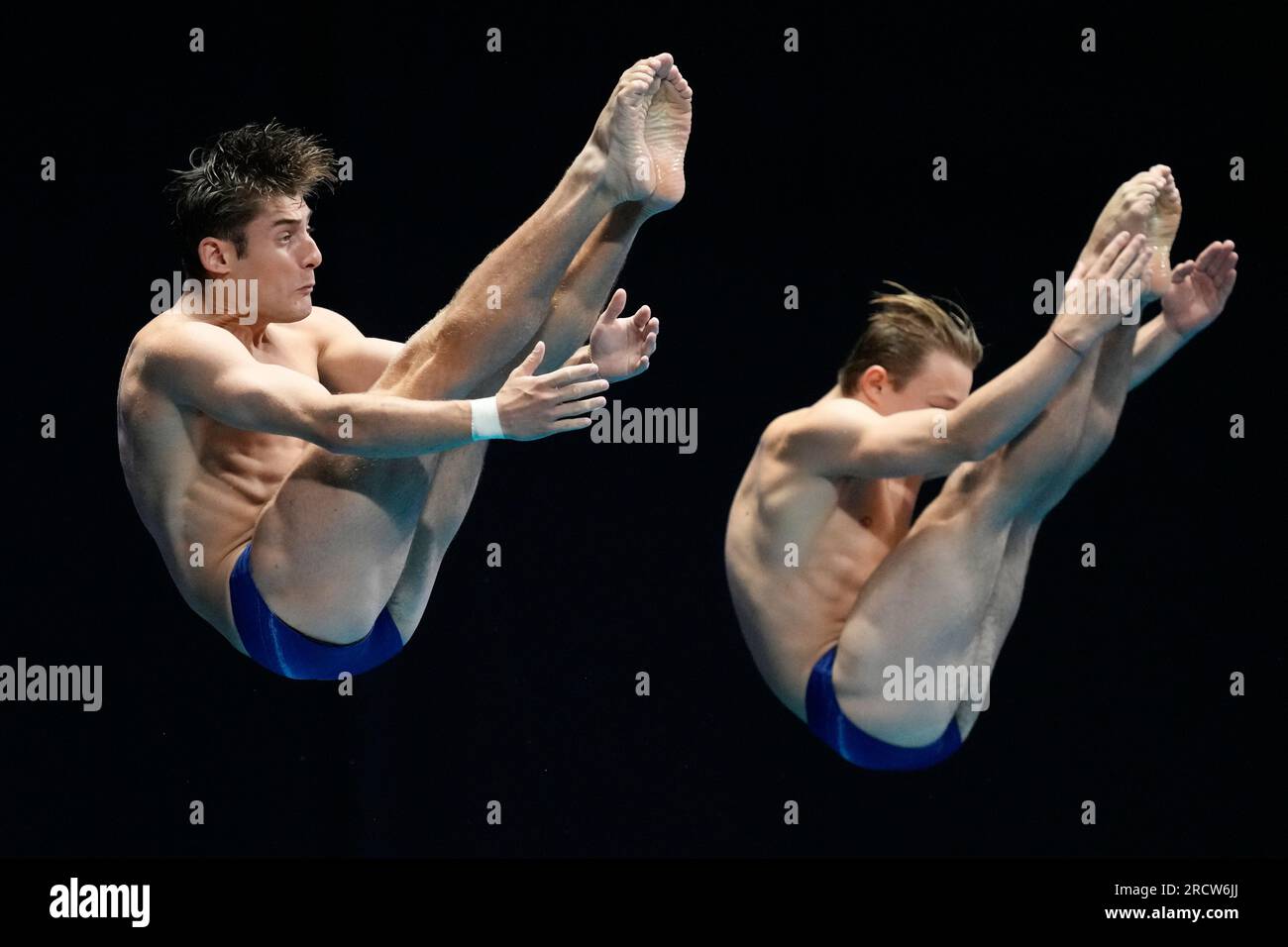 Anton Knoll and Dariush Lotfi, of Austria, compete in the men's 10 ...