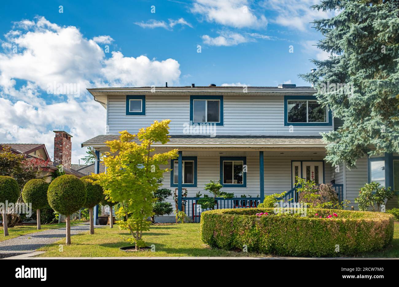 Average North American family house on a sunny day. Family house ...