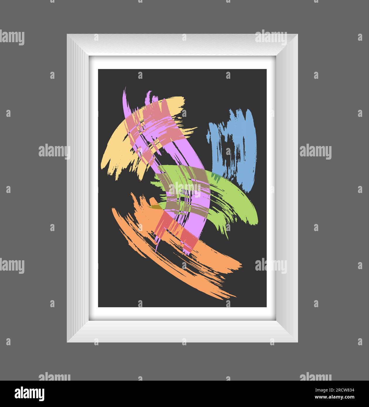 Abstract art. The idea of wall design. Painting with a colorful ...