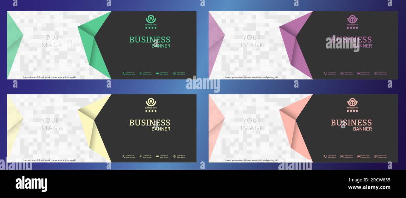 Business banner. A set of horizontal templates with space for a photo ...