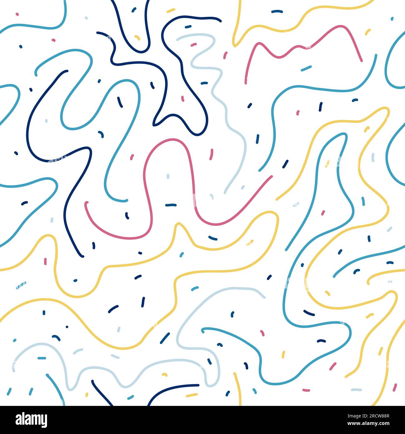 Scribbles. Colorful seamless background with sinuous lines ...