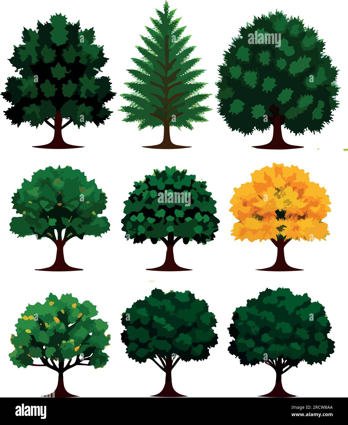 Breathtaking trees bushes shrubs seasesonal vector art Stock Vector ...