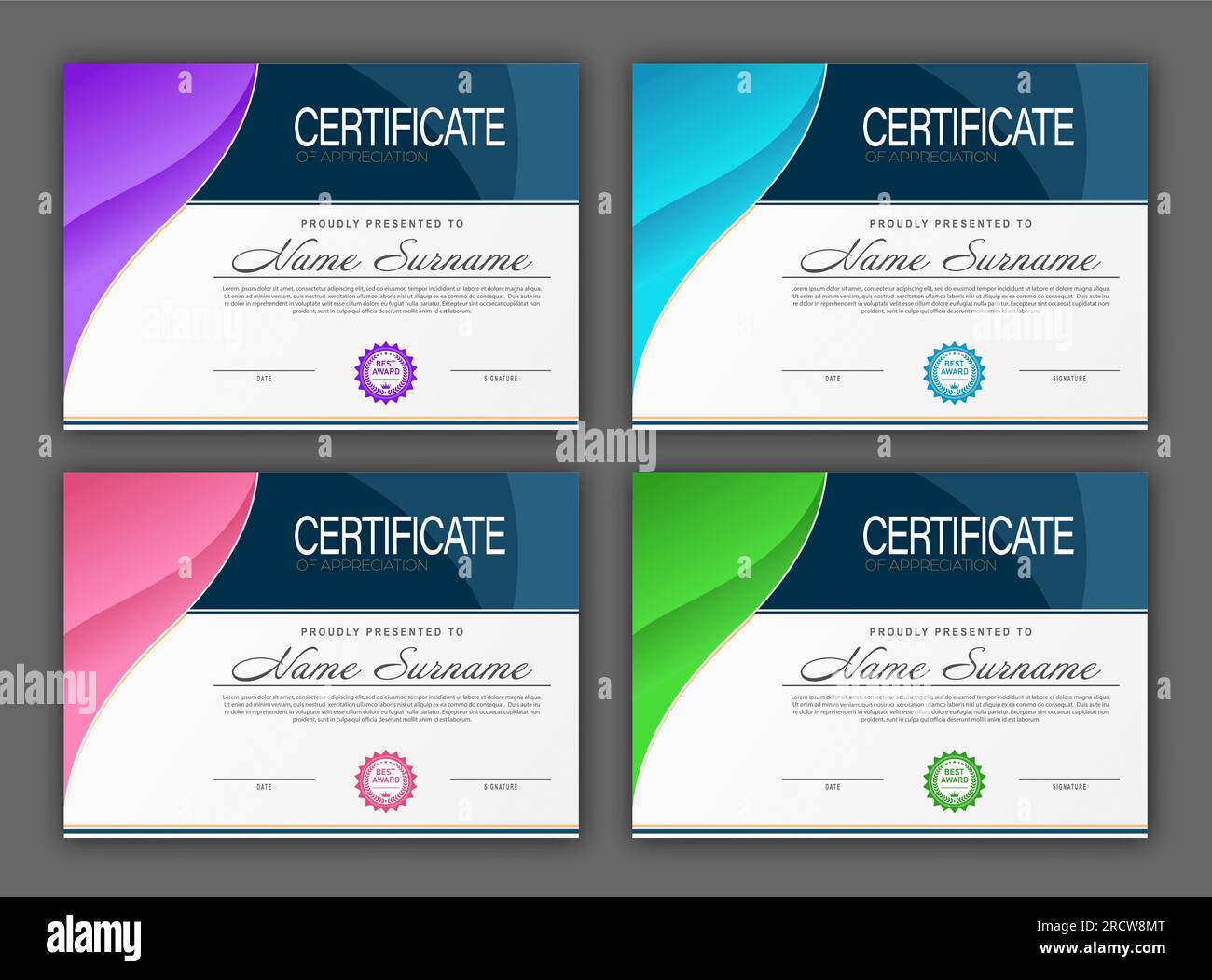 Certificate. A set of mock-ups of the certificate of recognition of ...