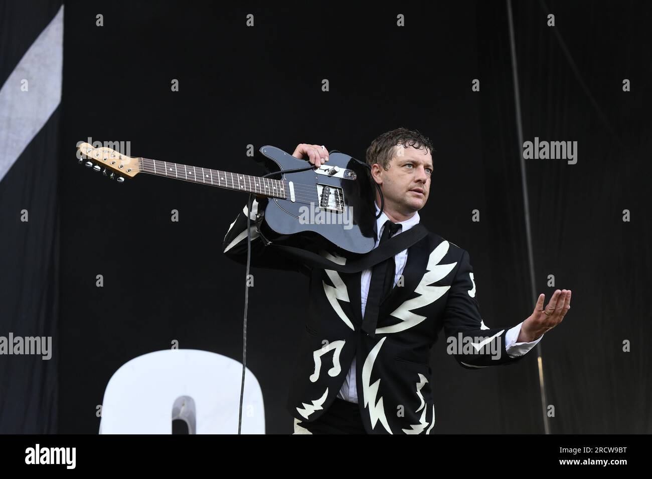 Nicholaus Arson of The Hives Live at Rock in Roma 2023, at Ippodromo ...