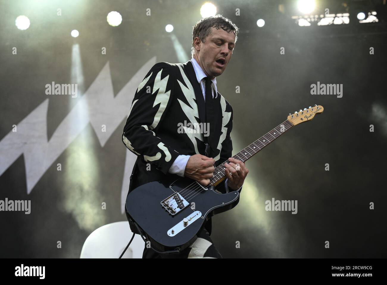 Nicholaus Arson of The Hives Live at Rock in Roma 2023, at Ippodromo ...