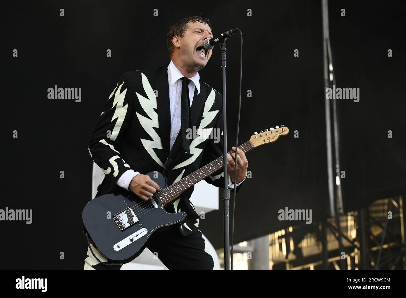 Nicholaus Arson of The Hives Live at Rock in Roma 2023, at Ippodromo ...