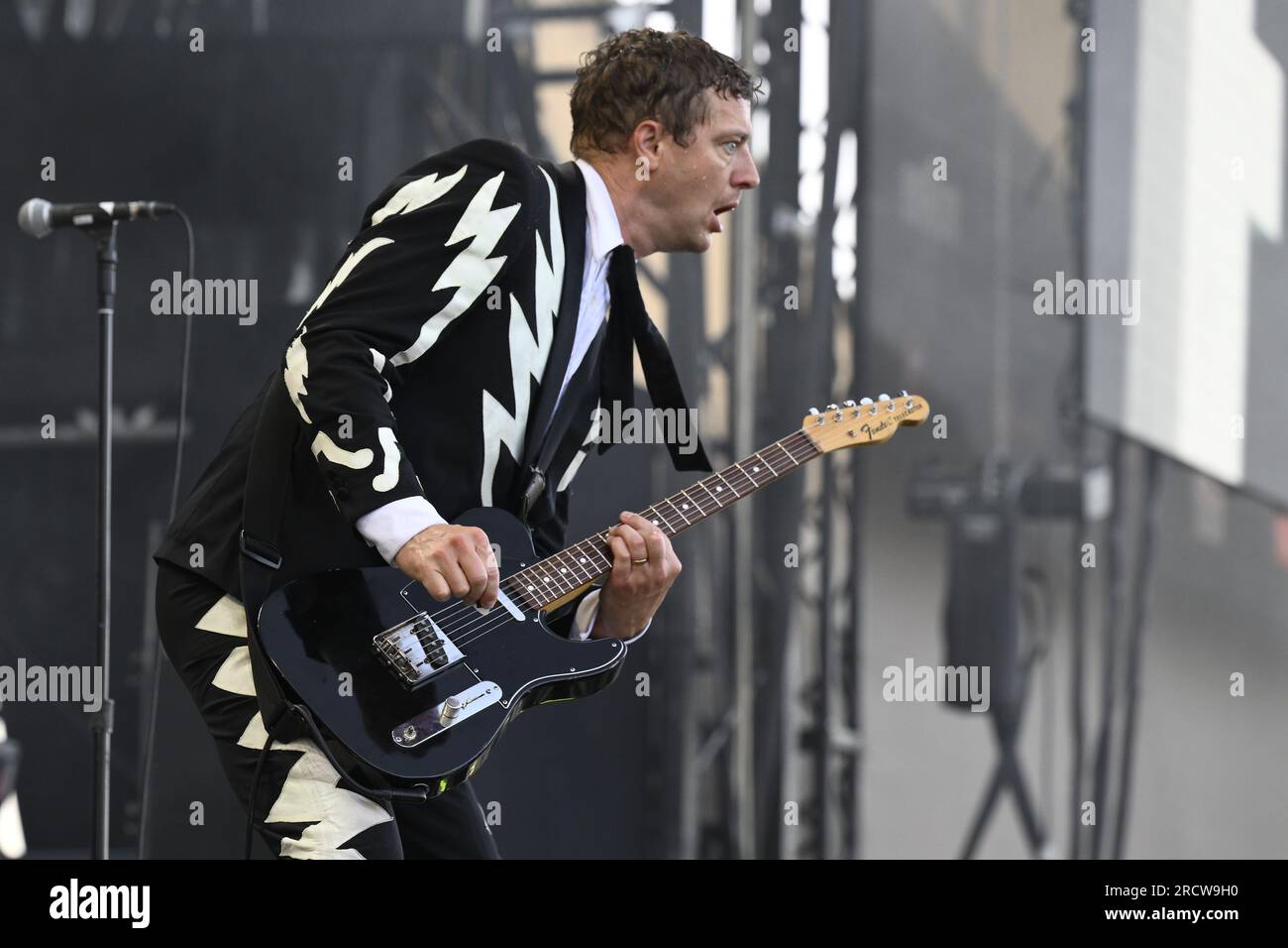 Nicholaus Arson of The Hives Live at Rock in Roma 2023, at Ippodromo ...