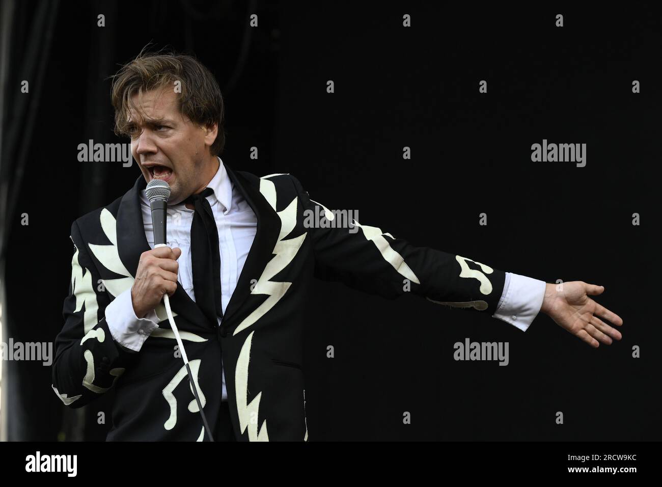 Howlin' Pelle Almqvist of The Hives Live at Rock in Roma 2023, at ...