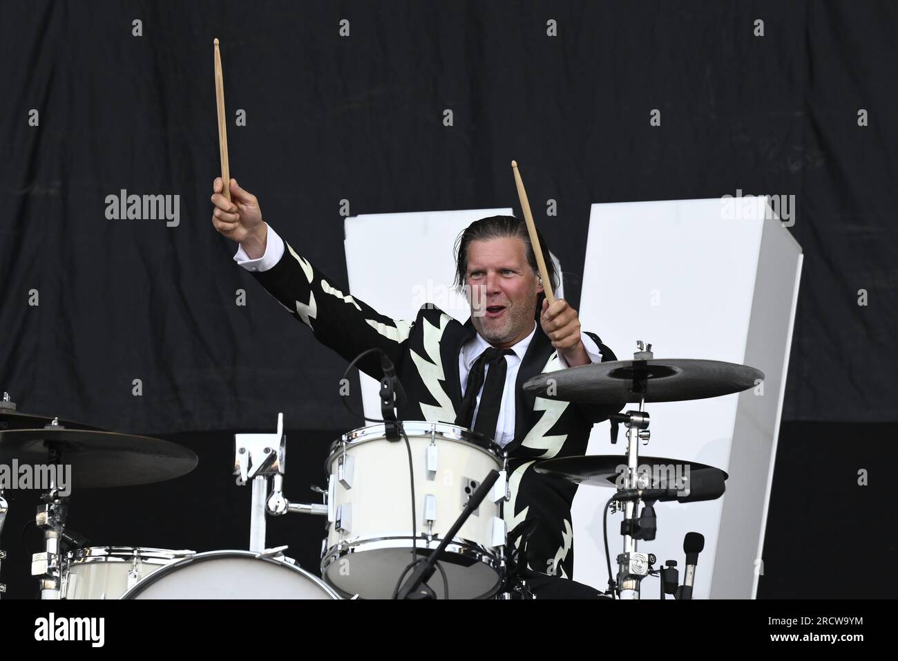 Chris Dangerous of The Hives Live at Rock in Roma 2023, at Ippodromo ...