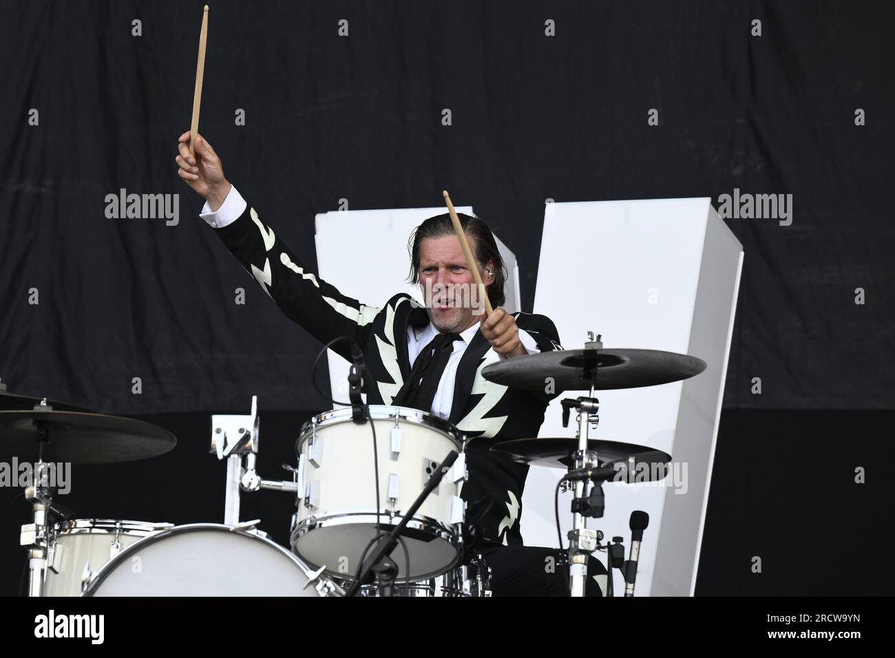 Chris Dangerous of The Hives Live at Rock in Roma 2023, at Ippodromo ...