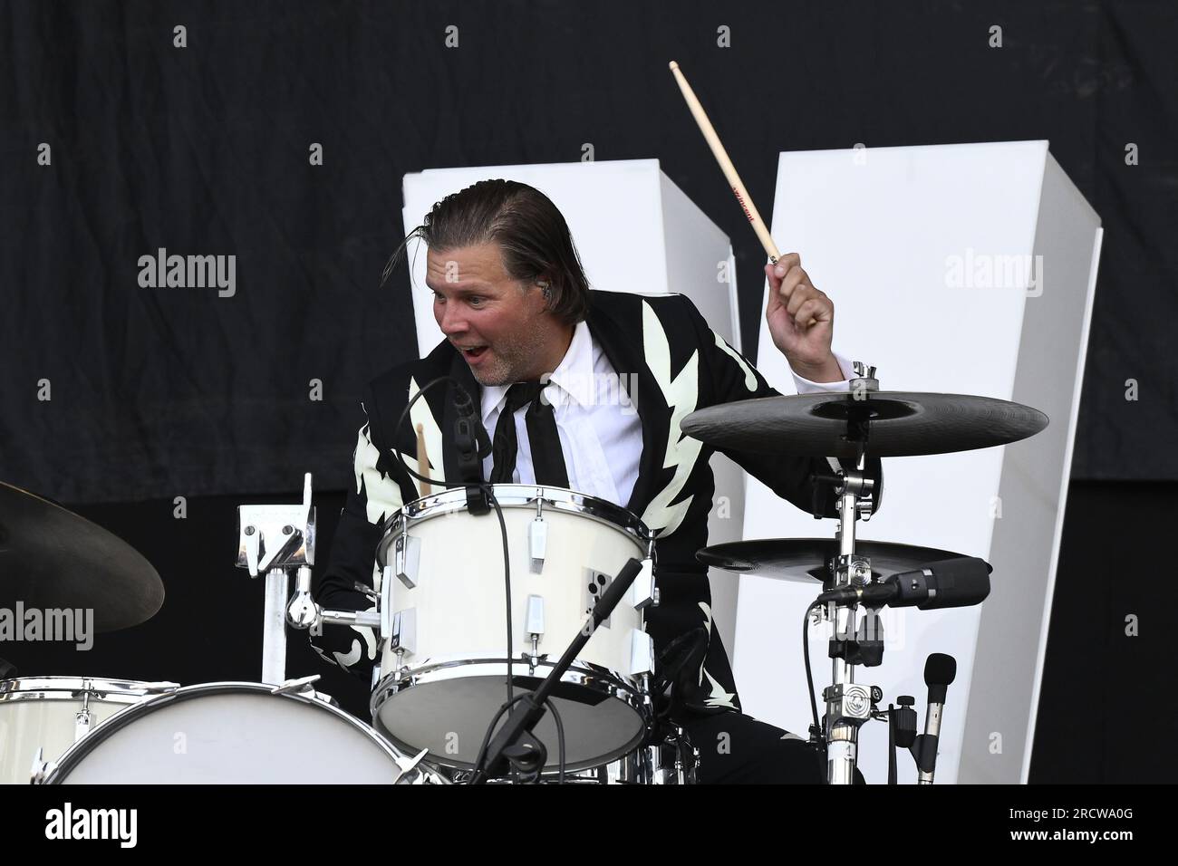 Chris Dangerous of The Hives Live at Rock in Roma 2023, at Ippodromo ...
