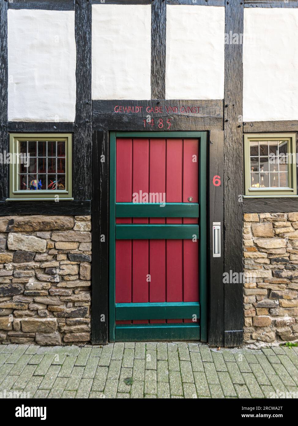 Hattingen, Germany - April 11, 2022: Entrance door to an old house from ...
