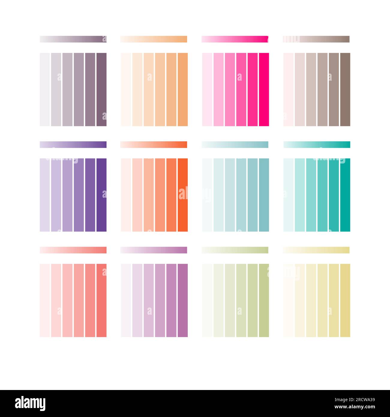 A set of gradients and color combinations. A palette of colors of ...