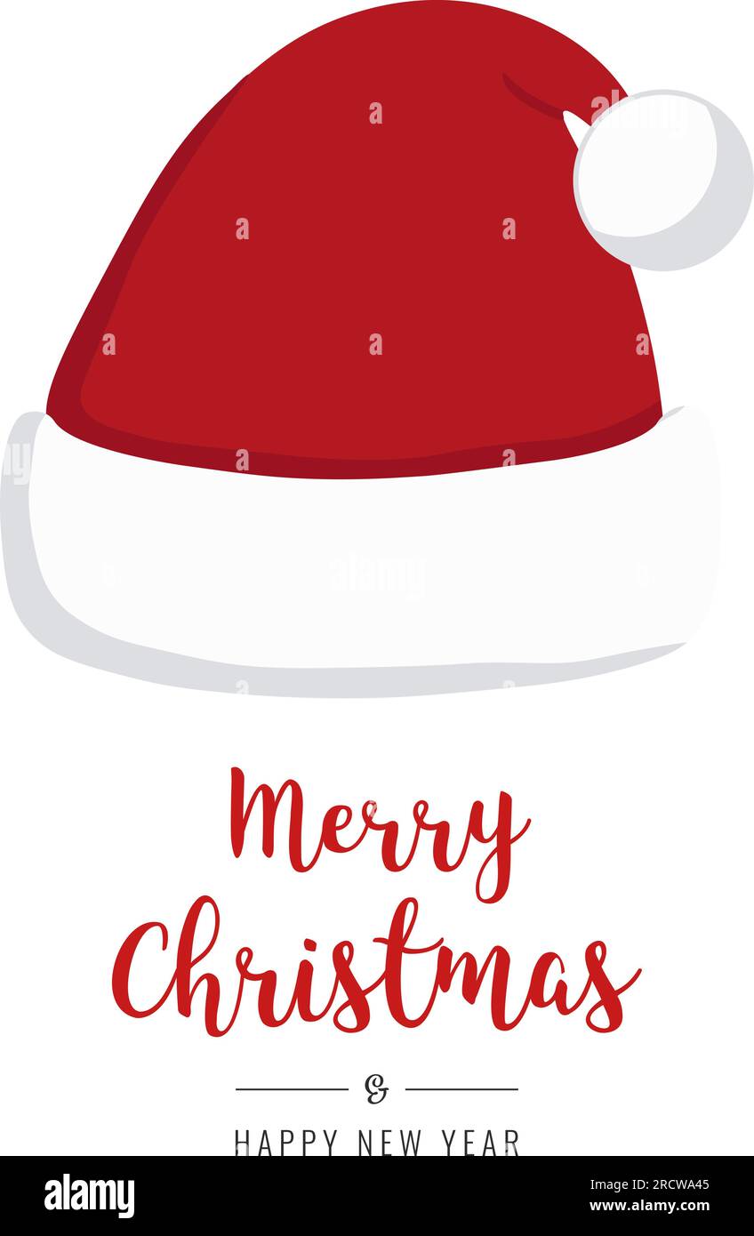 santa hat greeting text isolated white background Stock Vector Image ...