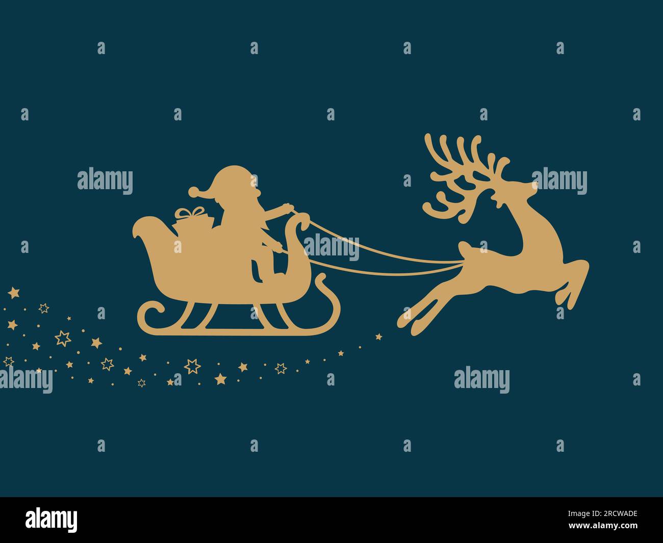 Father christmas sleigh silhouette Stock Vector Images - Alamy