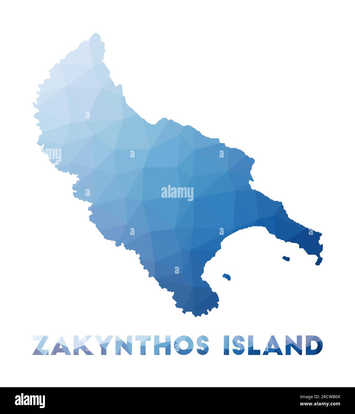 Low poly map of Zakynthos Island. Zakynthos Island polygonal map ...