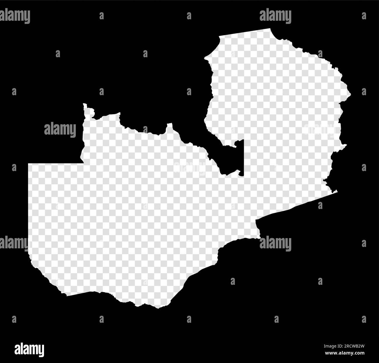 Stencil map of Zambia. Simple and minimal transparent map of Zambia ...