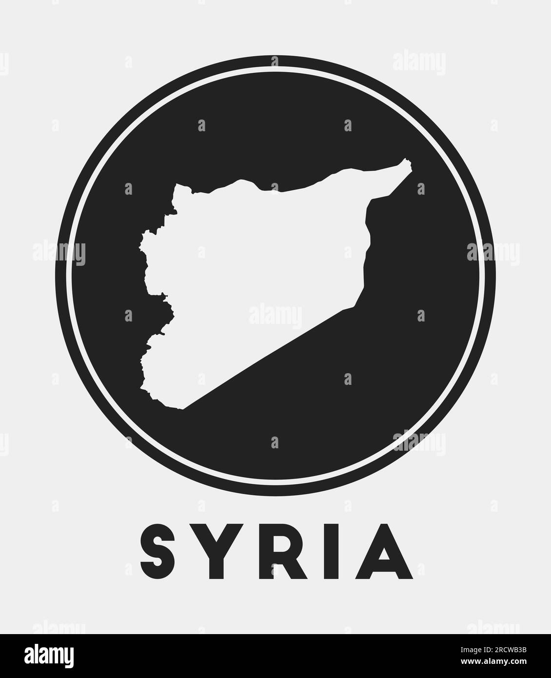 Syria icon. Round logo with country map and title. Stylish Syria badge ...