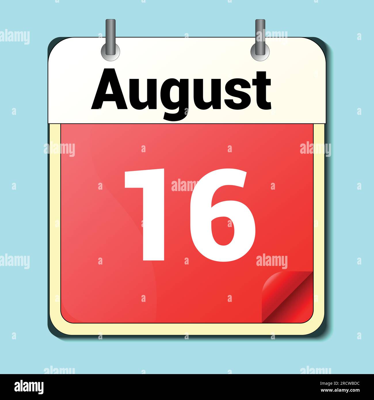 day on the calendar, vector image format, August 16 Stock Vector Image ...