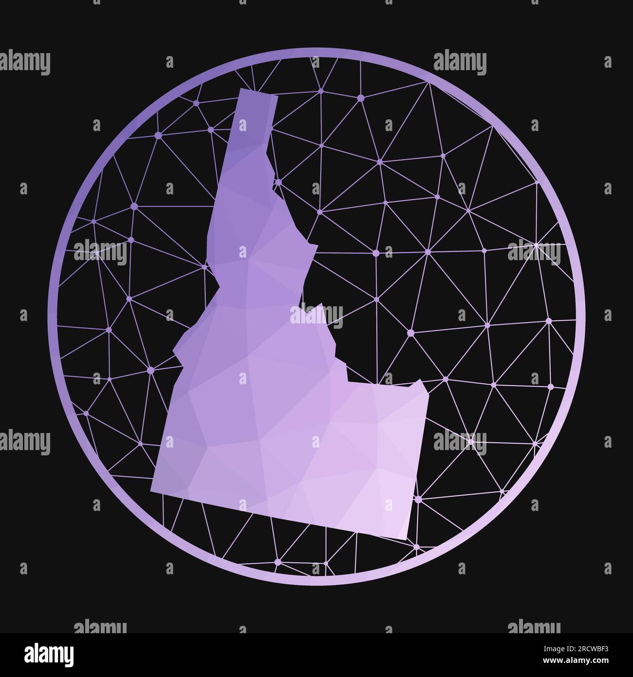 Idaho icon. Vector polygonal map of the us state. Idaho icon in ...
