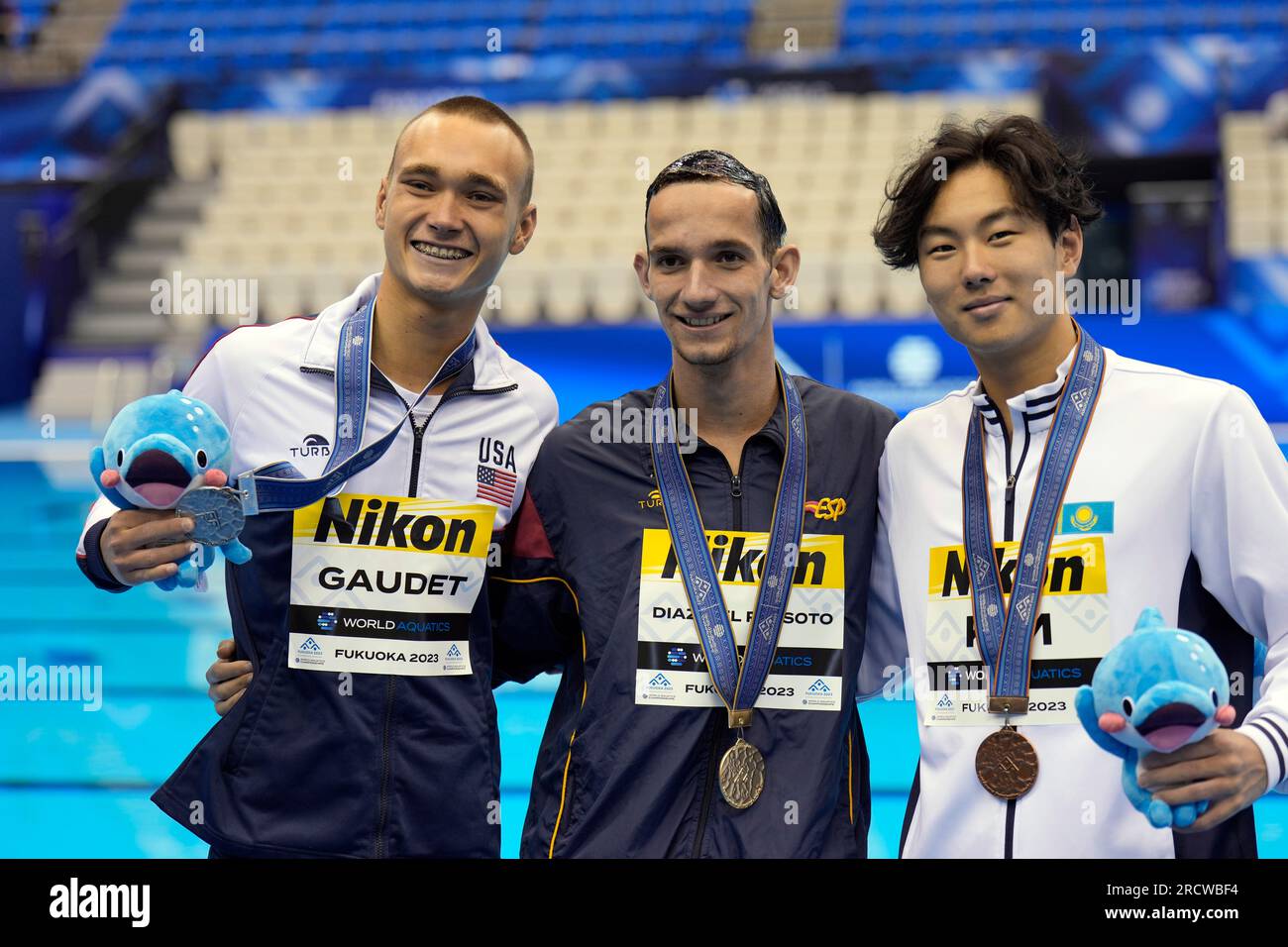 From left to right, silver medalist Kenneth Gaudet, of United States ...