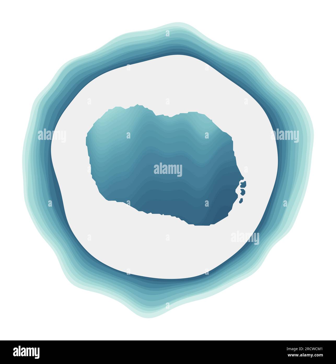 Cook Islands logo. Badge of the island. Layered circular sign around ...