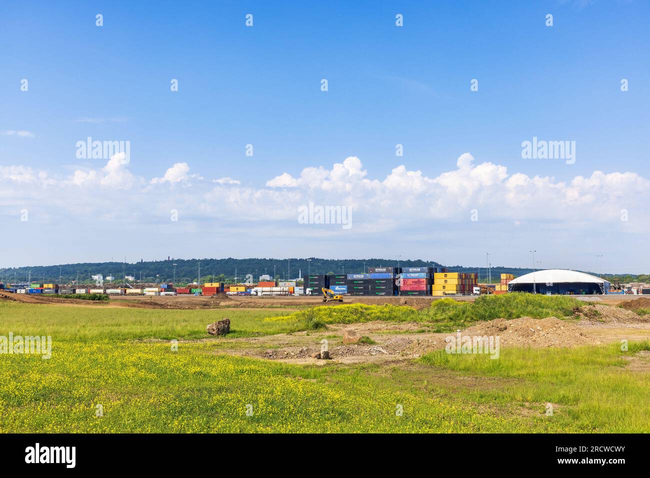 Industrial area with shipping containers Stock Photo - Alamy