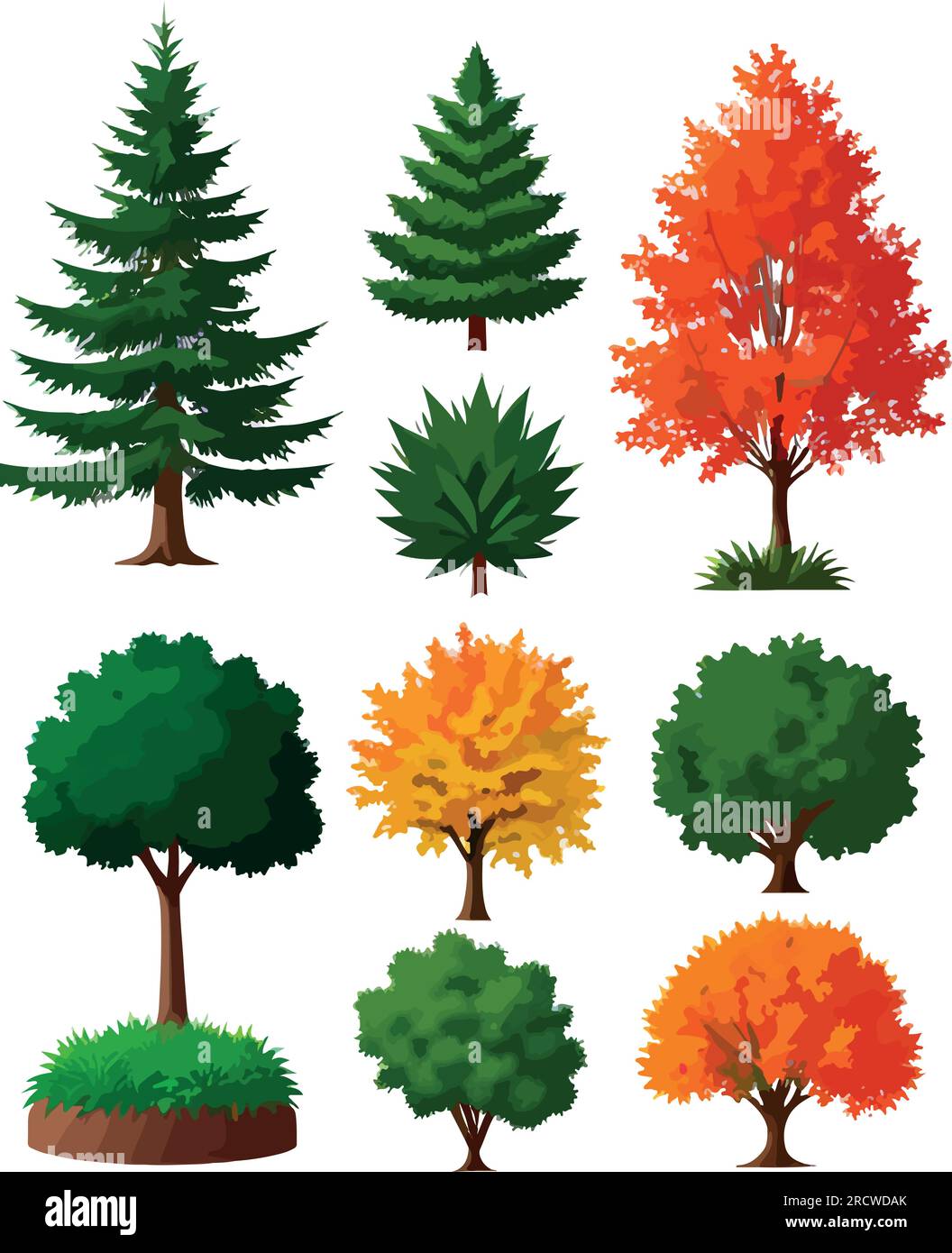 Garden bushes and shrubs Stock Vector Images - Alamy