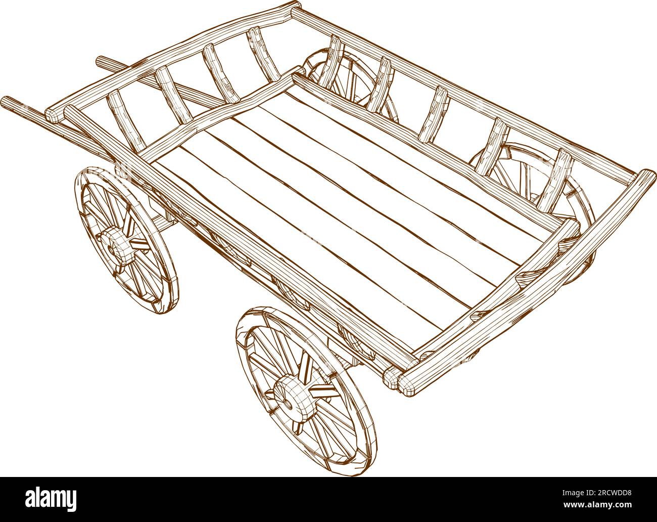 Antique Old Cart Wagon Vector. Cart Old Chariot Isolated On White ...