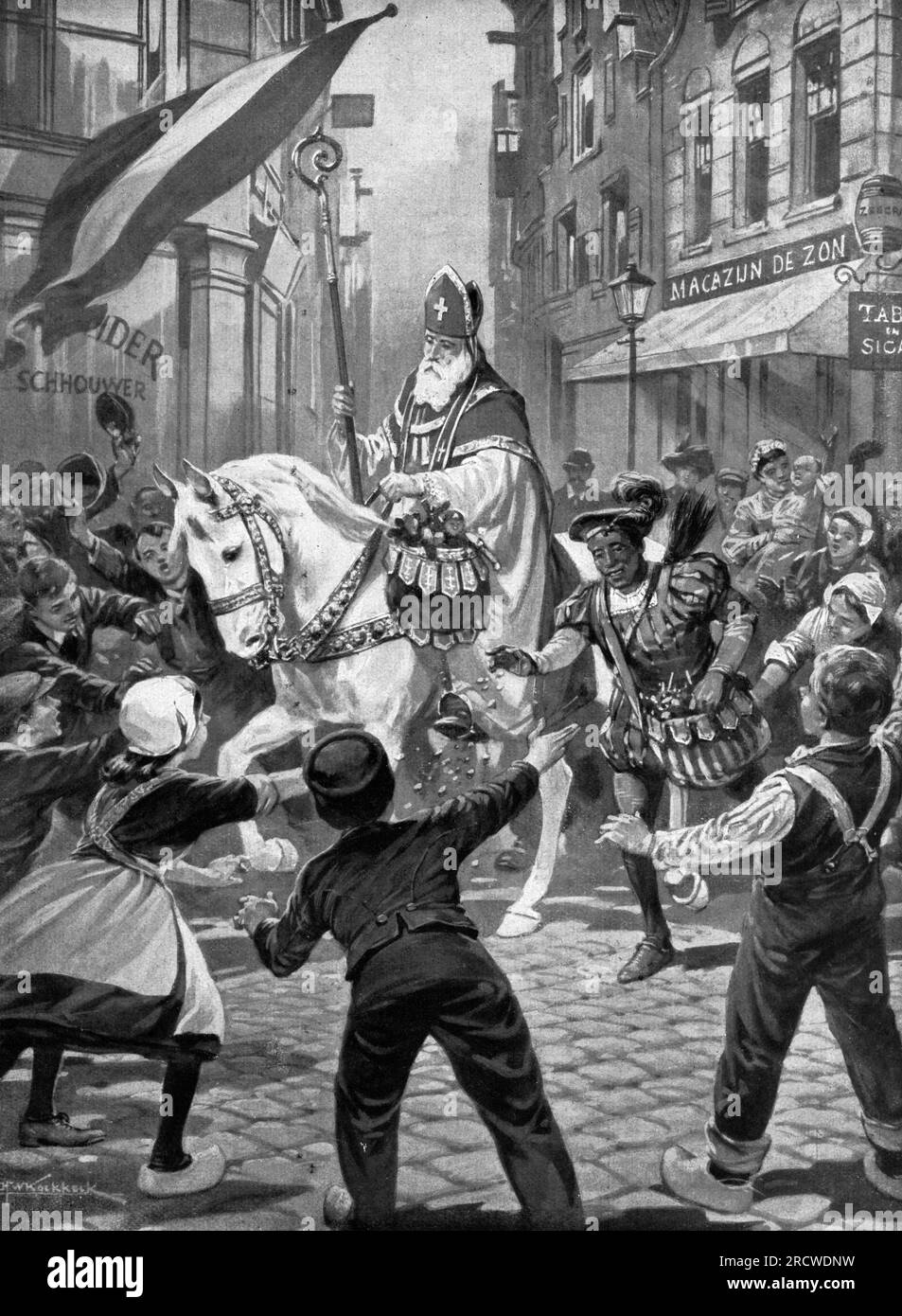 Netherlands christmas st nicholas Black and White Stock Photos & Images ...