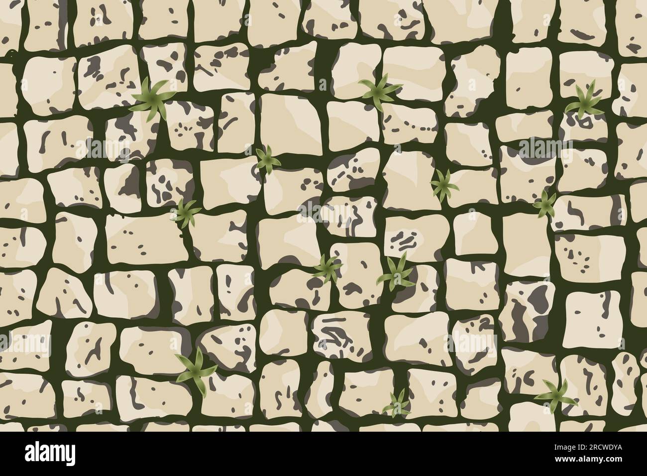 Cobblestone pavement of small light stone in portuguese style, seamless ...