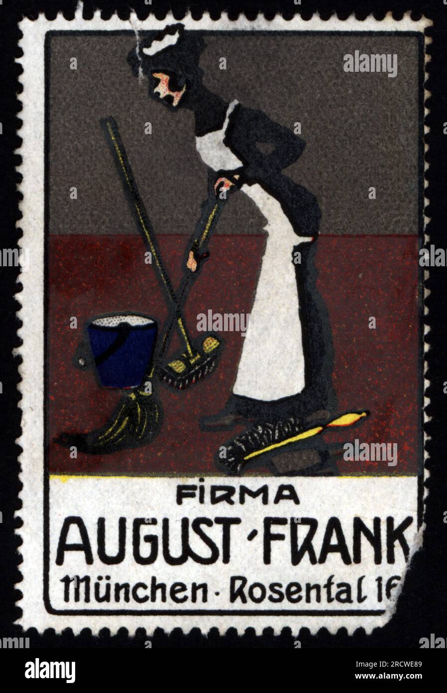 advertising, trade, department store August Frank, Munich, poster stamp ...