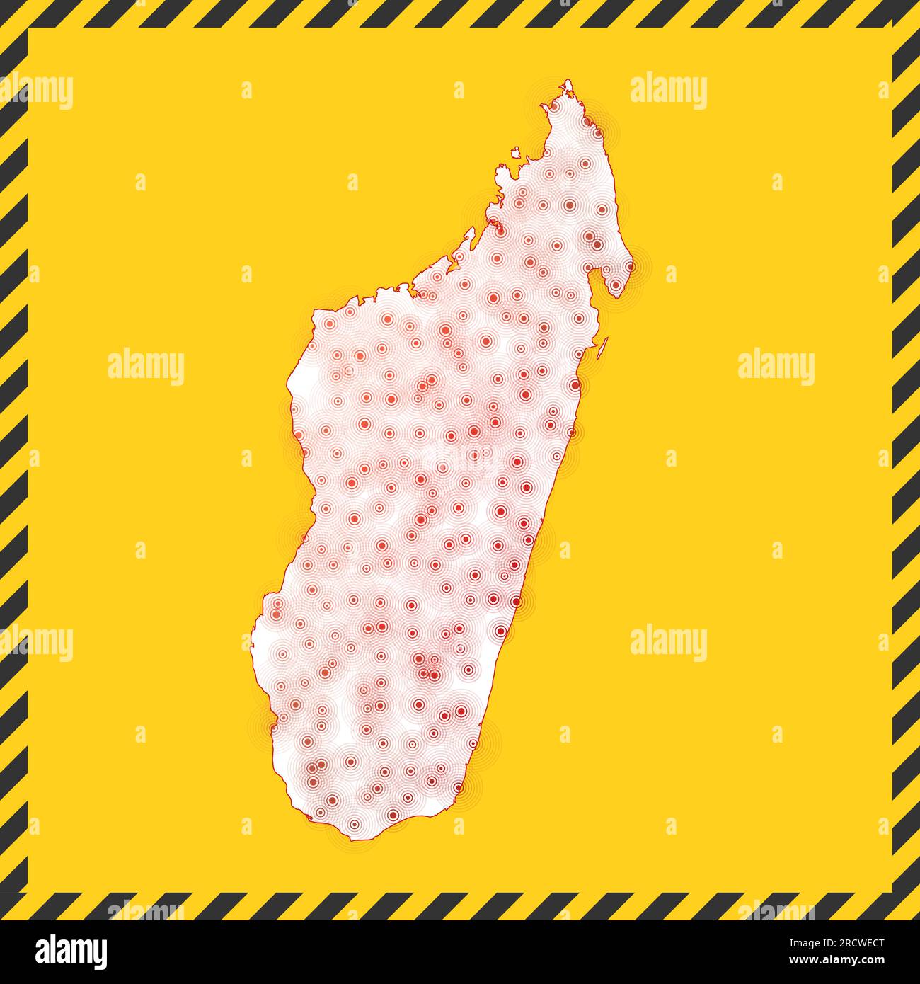 Madagascar closed - virus danger sign. Lockdown country icon. Black ...