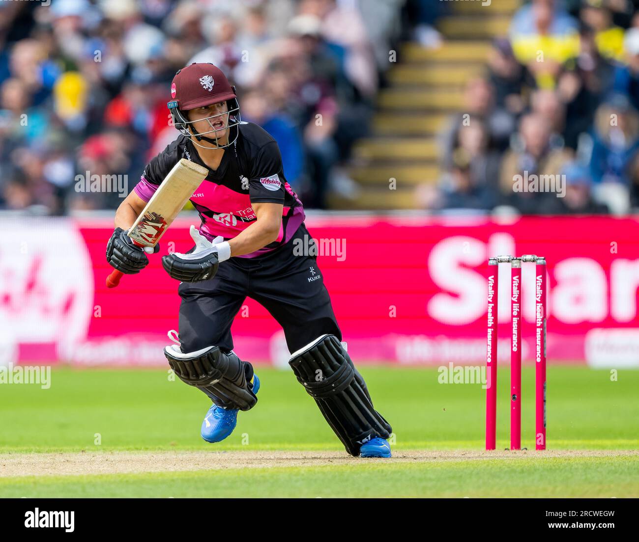 Will Smeed batting for Somerset in the semi final of the Vitality Blast ...