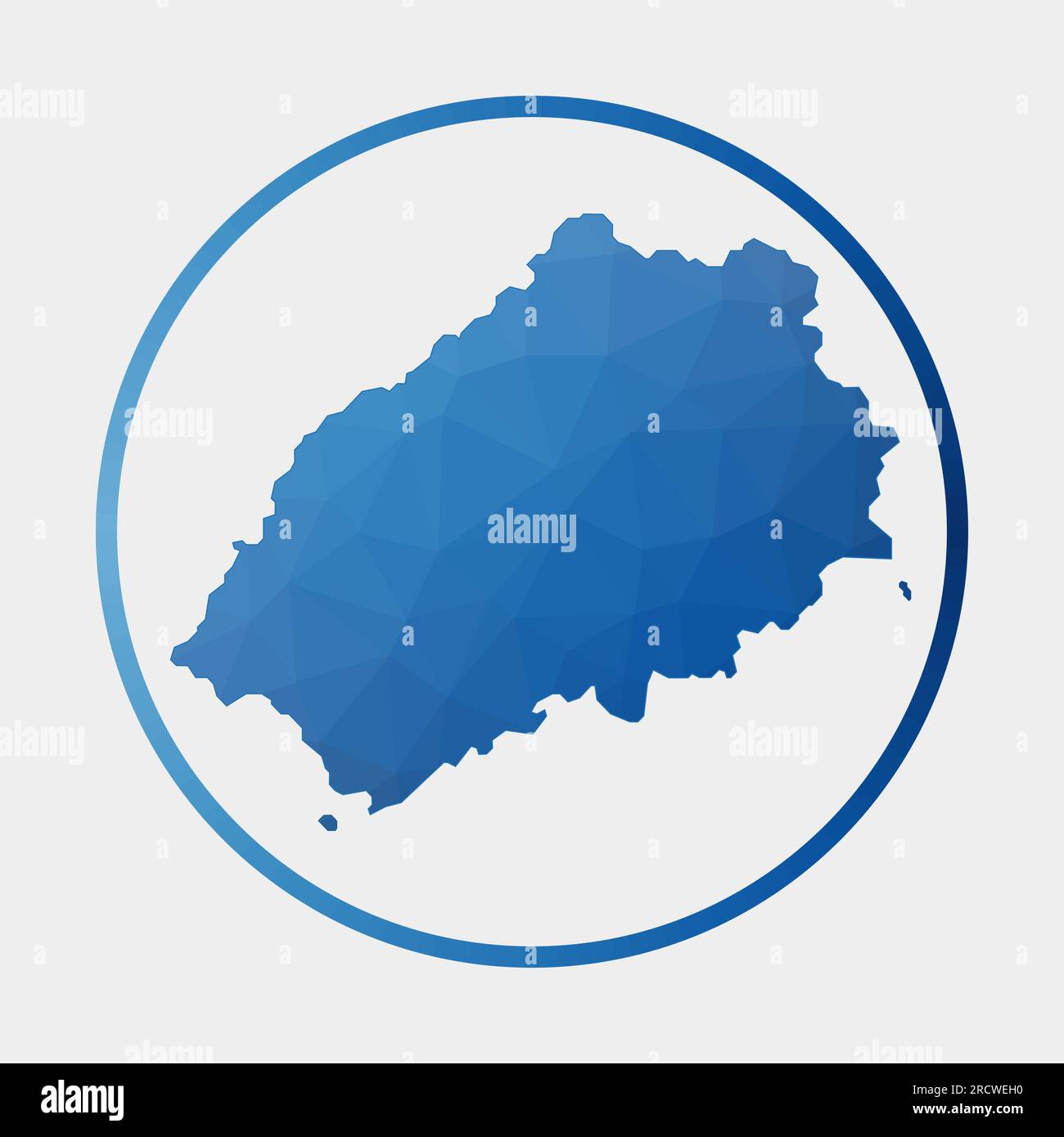 Saint Helena icon. Polygonal map of the island in gradient ring. Round ...